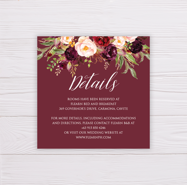 Maroon Wedding Invitation Set | Dgtally