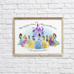 Disney Princesses DIY Wall Art Room Decor Printable – Dgtally