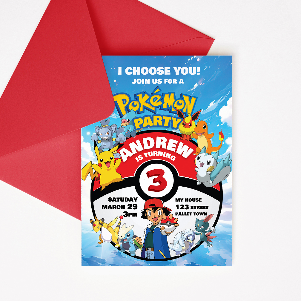 Pokemon Invitation - Dgtally