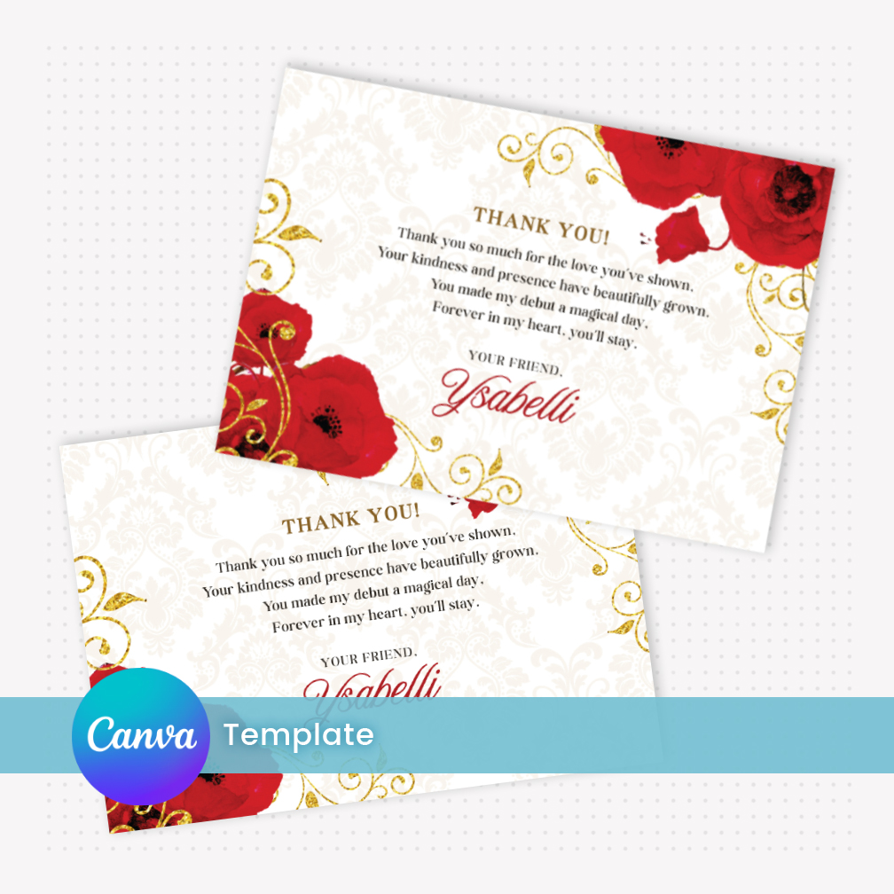 Red Royal Debut Invitation Template - Dgtally
